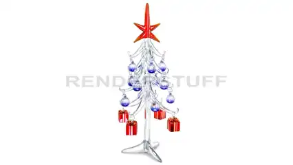 Crystal Christmas Tree With Decorations 3D Model Free Download